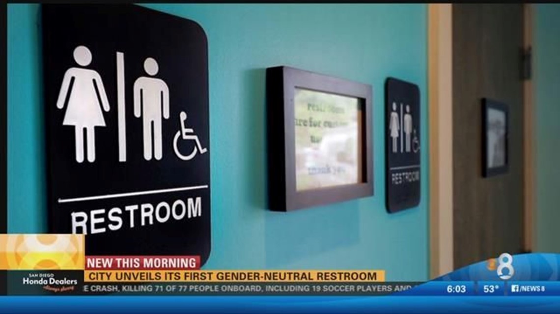 City unveils its first gender-neutral restroom | cbs8.com
