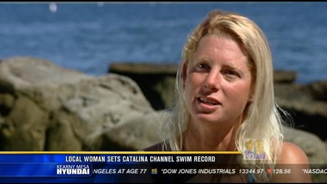 Local woman sets Catalina Channel swim record | cbs8.com