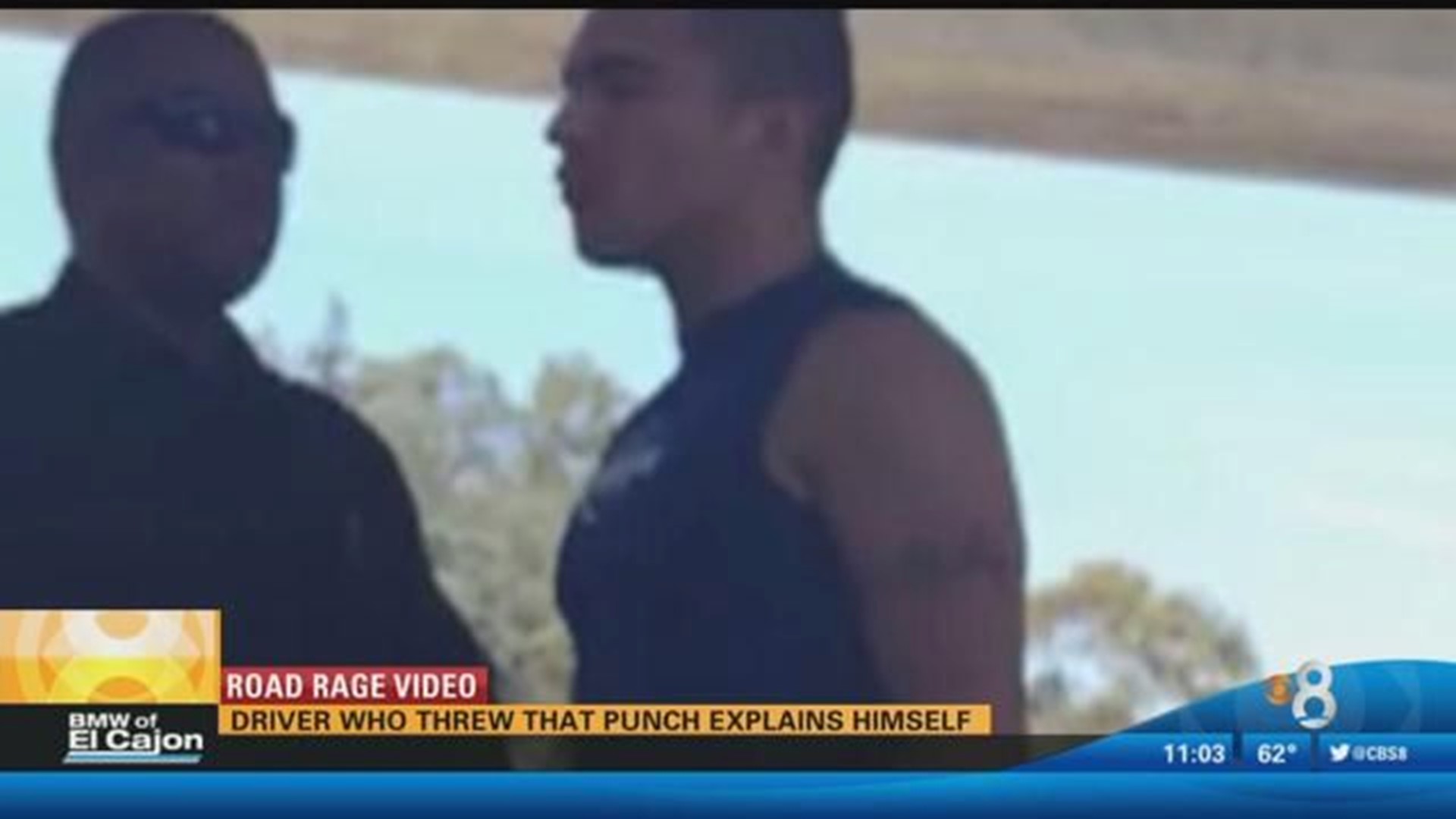 Driver who threw road rage punch explains himself | cbs8.com