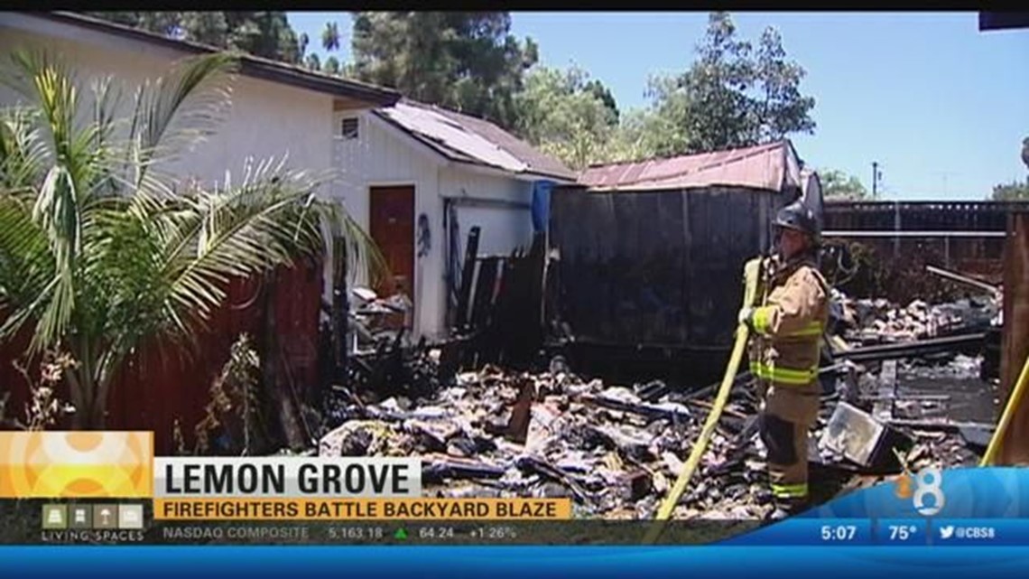 Crews knock down shed fire in Lemon Grove | cbs8.com