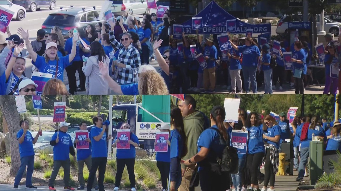 Kaiser employees in San Diego hit the picket line | cbs8.com