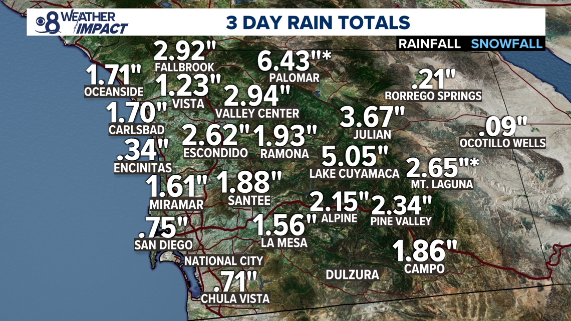 San Diego rain totals | cbs8.com