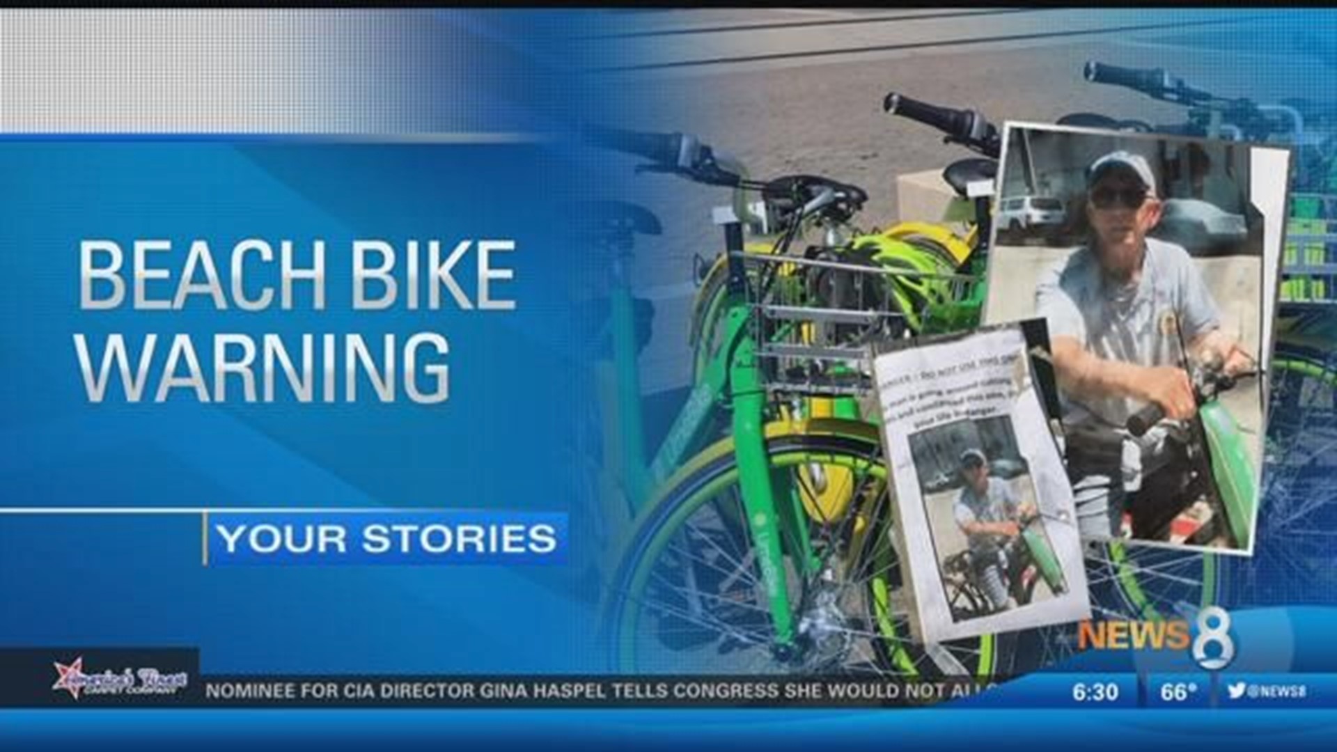 Vandal cutting brake cables on dockless bikes in San Diego beach ...