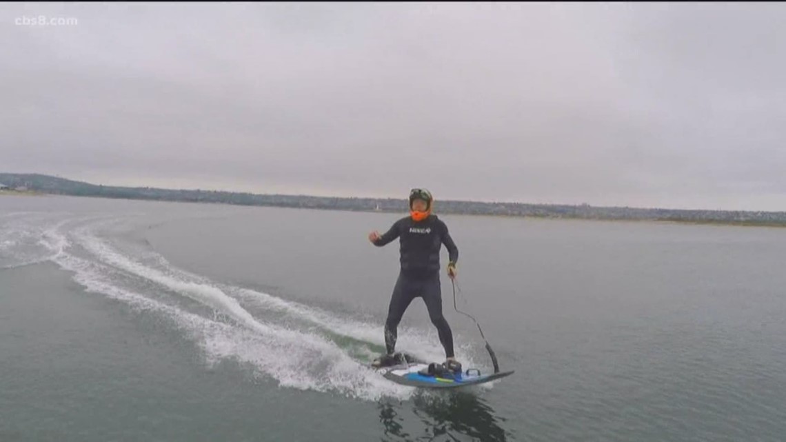 News 8's Shawn Styles gets surfy with motorized board | cbs8.com
