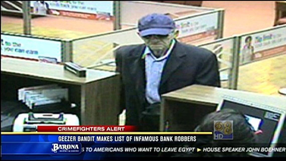 Geezer Bandit makes list of infamous bank robbers | cbs8.com