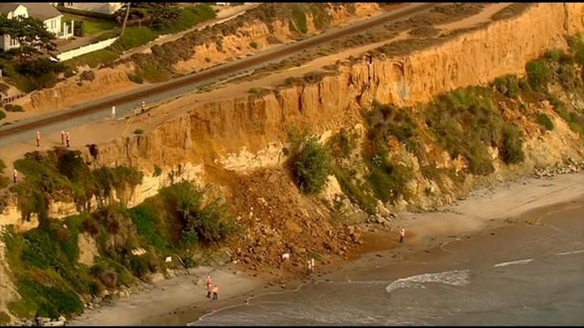 Sea-bluff collapse in Del Mar delays train service | cbs8.com