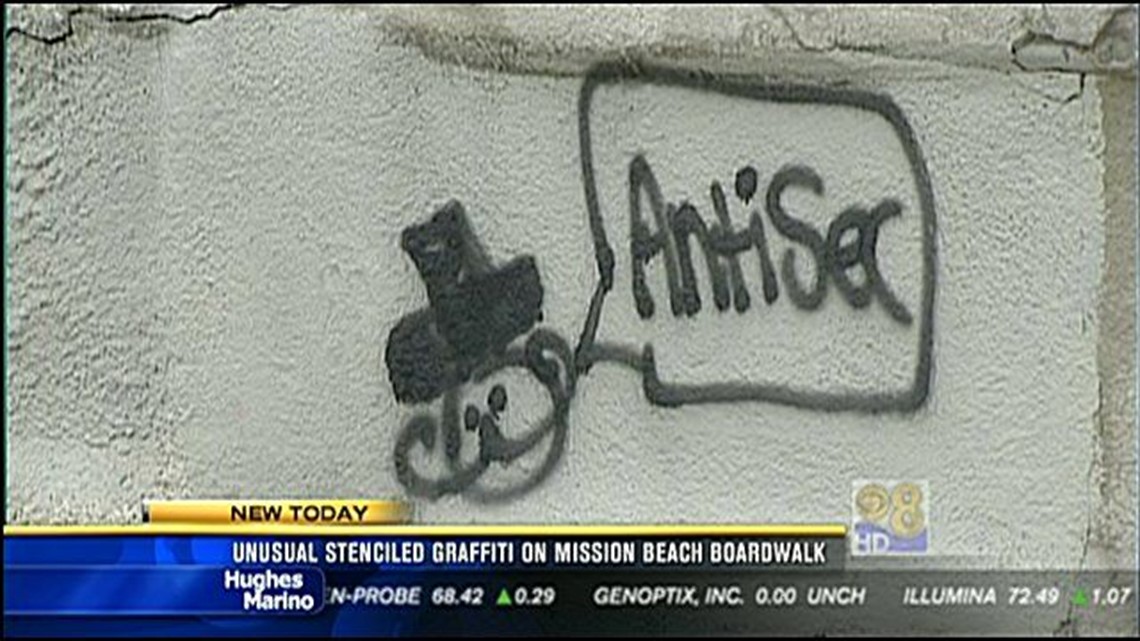 "Anti-Sec" group spreads message through graffiti in Mission Beach ...
