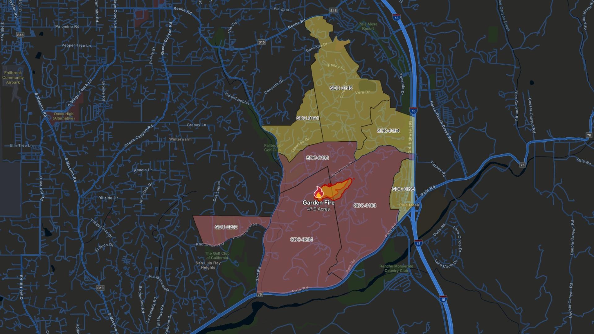 Brush fire, smoke, flames in Bonsall, Fallbrook San Diego County | cbs8.com