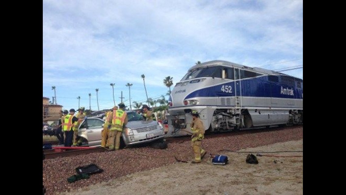 Amtrak train hits car on tracks in Oceanside | cbs8.com