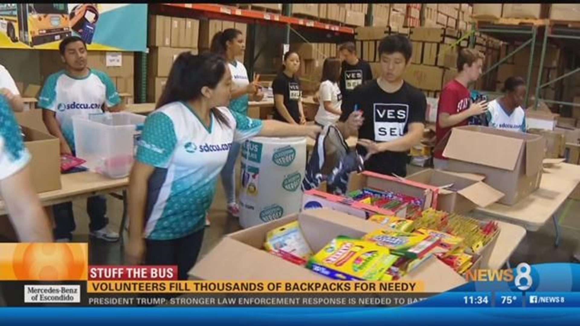 Volunteers fill thousands of backpacks for kids in need | cbs8.com