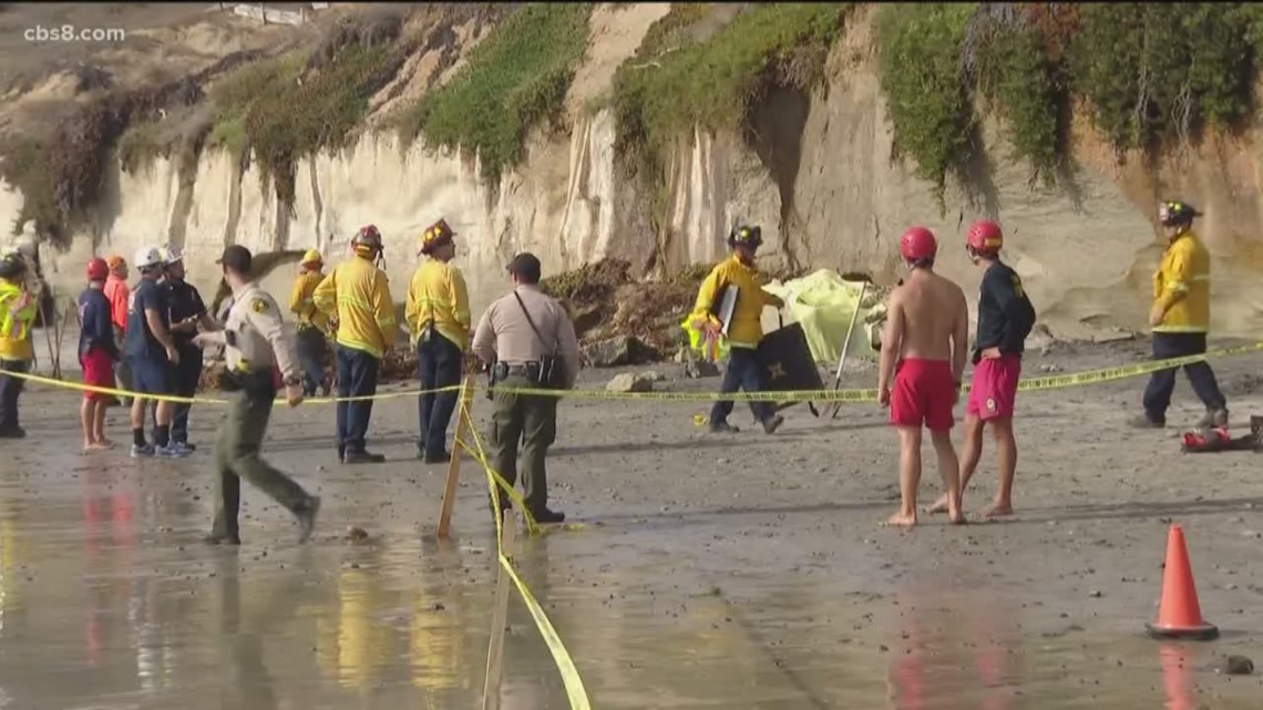 Leucadia beach reopens after deadly bluff collapse | cbs8.com