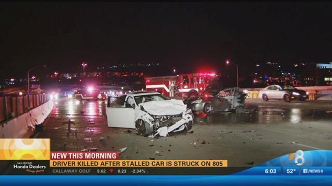 Driver killed after stalled car struck on I-805 | cbs8.com