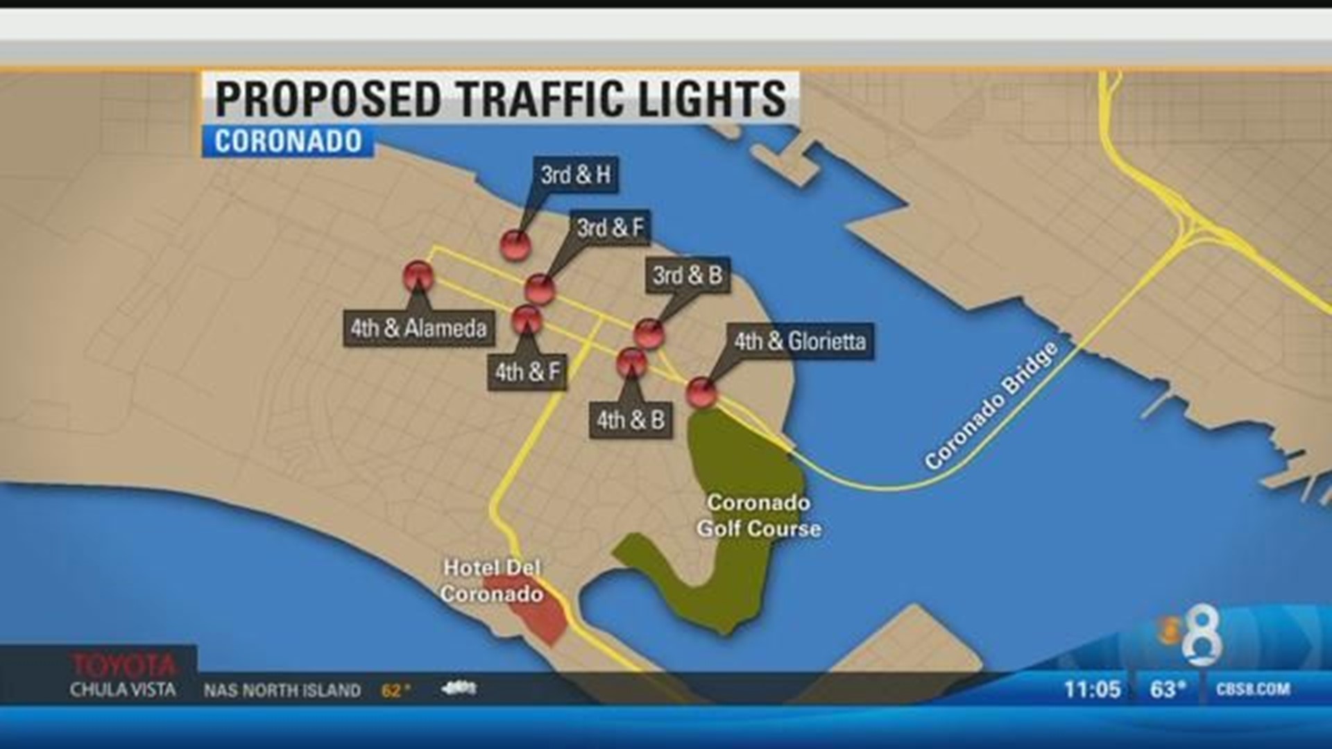 Debate heats up over new Coronado traffic lights | cbs8.com