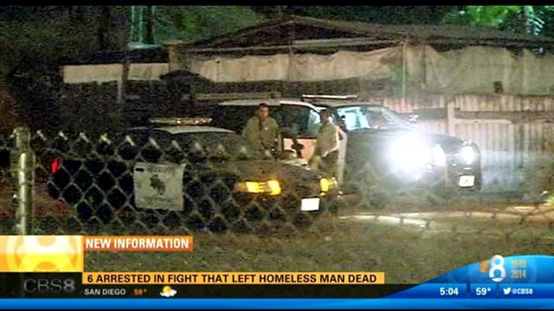 6 arrested in fight that left homeless man dead | cbs8.com