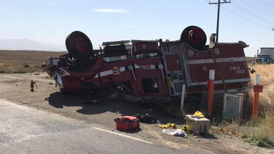 3 San Diego firefighters injured after truck overturns in Central ...