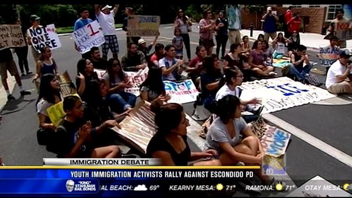 Youth immigration activists rally against Escondido Police Dept. | cbs8.com