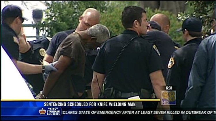 Sentencing for knife-wielding man who forced standoff outside PD | cbs8.com