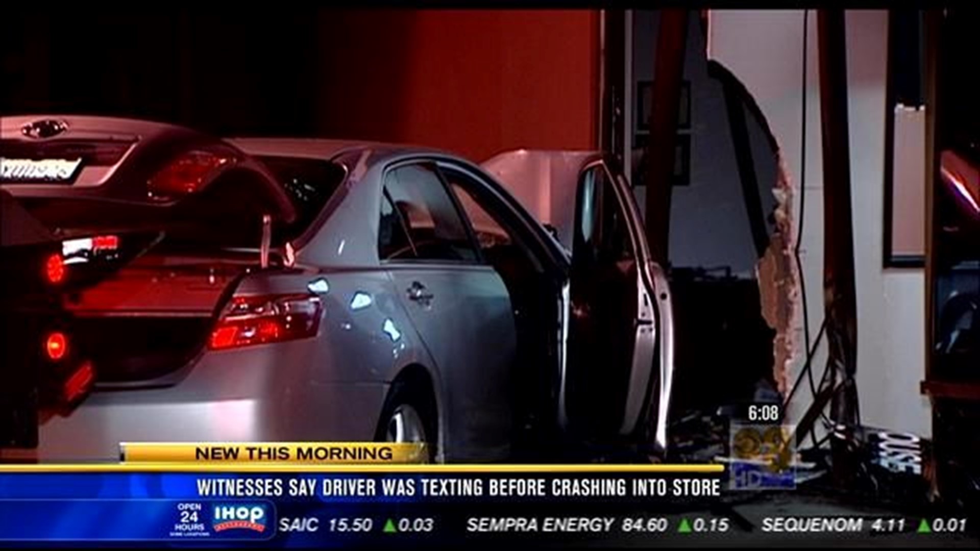 Witnesses say driver was texting before crashing into store | cbs8.com