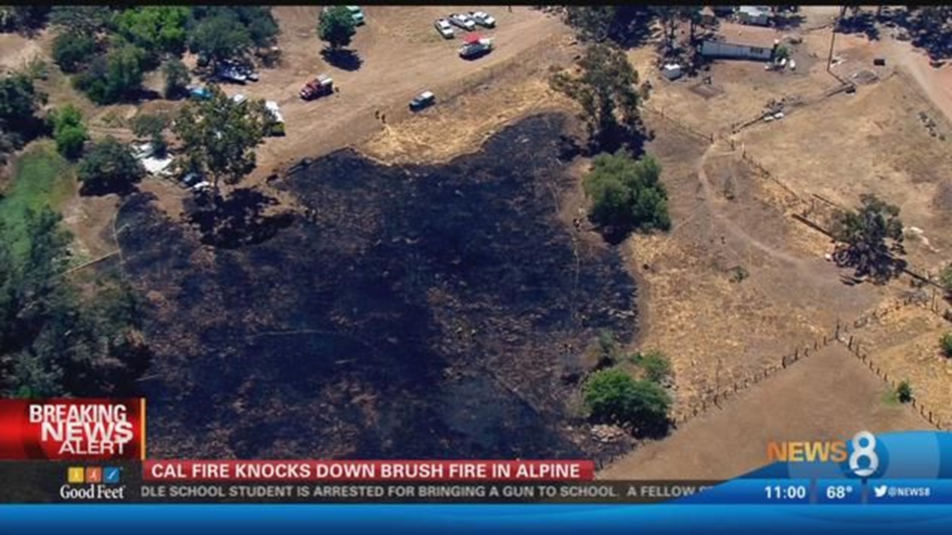 Cal Fire knocks down brush fire in Alpine | cbs8.com