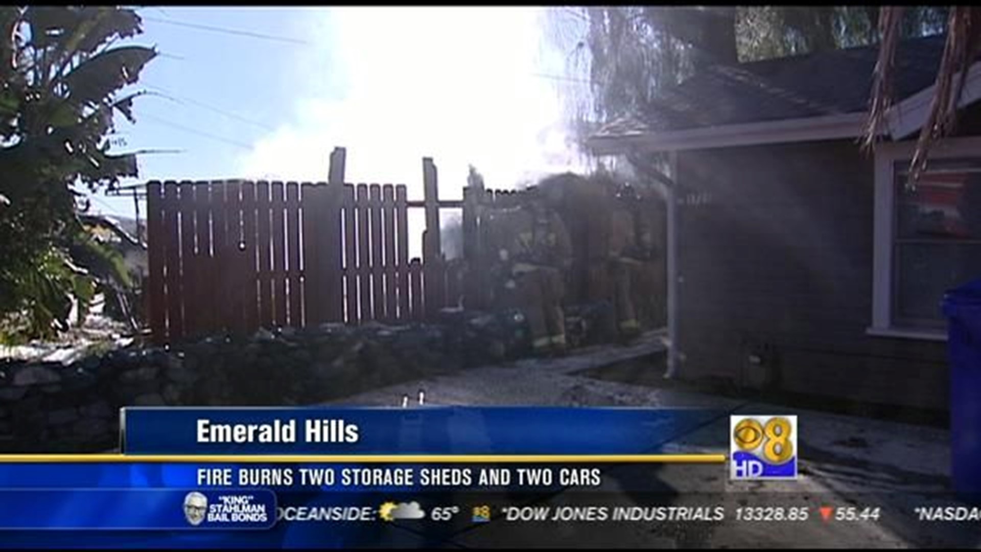 Fire burns two storage sheds and two cars in Emerald Hills | cbs8.com