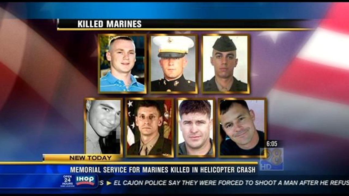 Memorial service for Marines killed in helicopter crash | cbs8.com