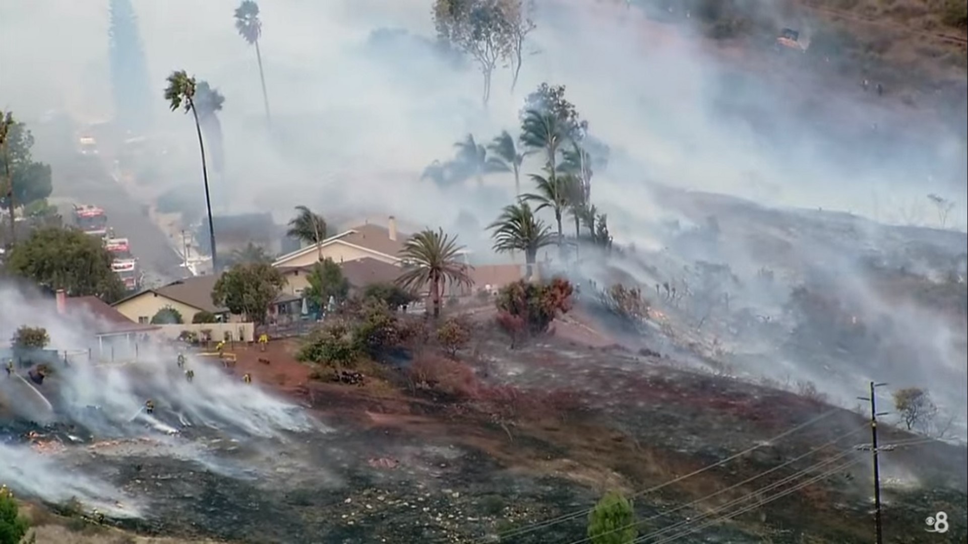 Brush fire - Rancho San Diego area | cbs8.com