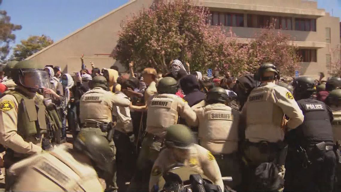 What were arrested UCSD pro-Palestine protesters charged with? | cbs8.com