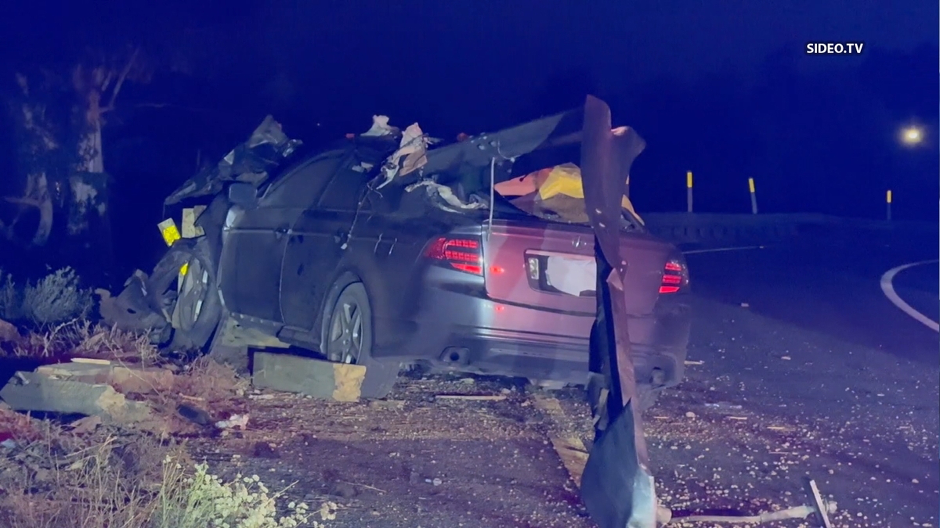 Driver killed when car crashes into guardrail | cbs8.com