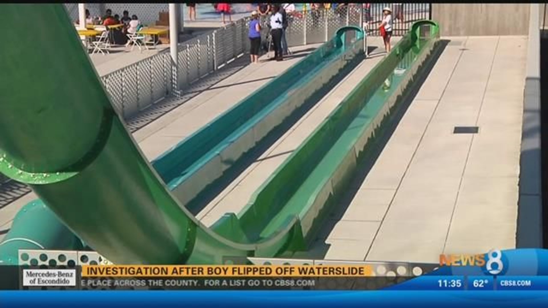 Terrifying fall of waterslide | cbs8.com