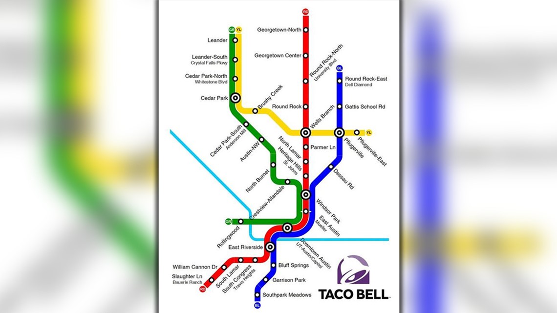 Taco train! Austin Redditor maps underground railroad to every area ...