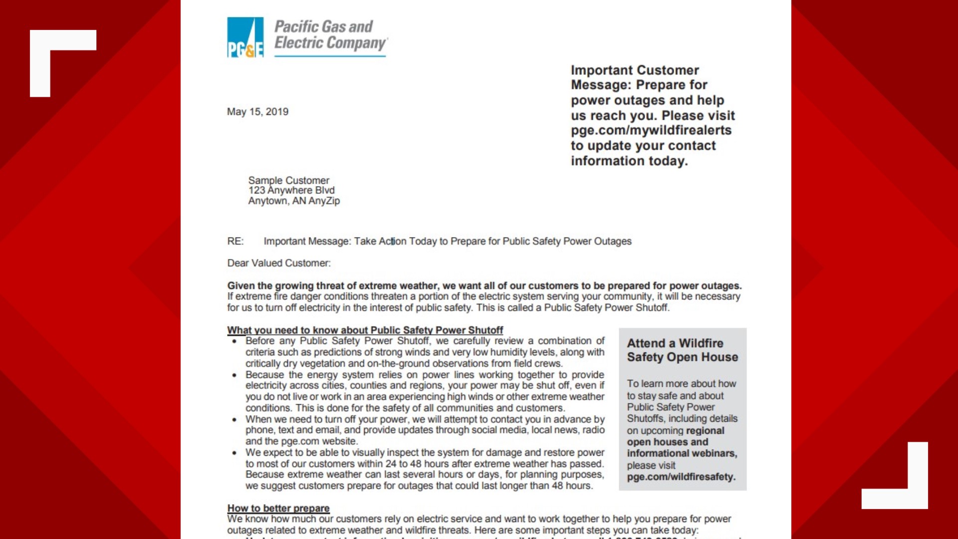 PG&E warning customers it could cut power to cities for days to prevent ...