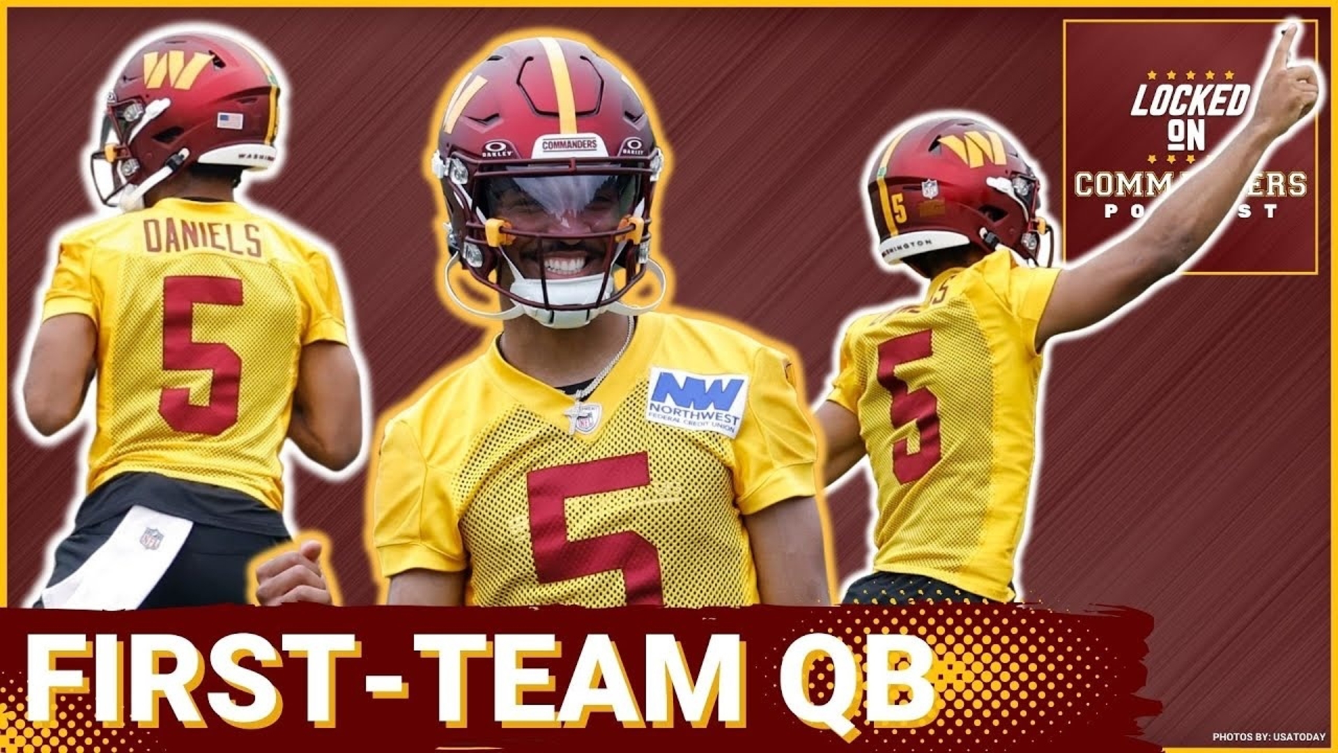 Washington Commanders Jayden Daniels w/ First Team at Minicamp | Johnny ...