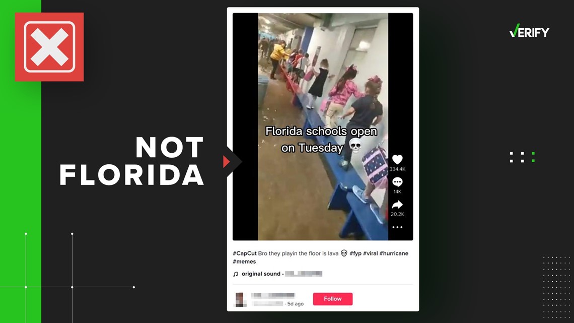No, a video doesn’t show Florida students walking through a flooded ...