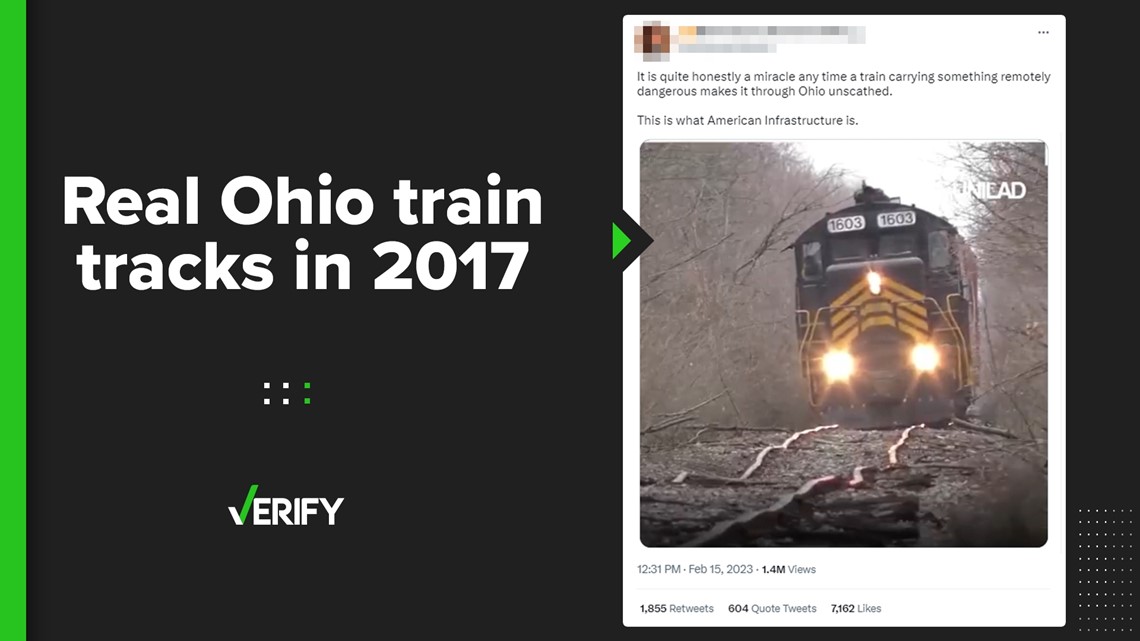 Video shows Ohio bendy train tracks that have been repaired | cbs8.com