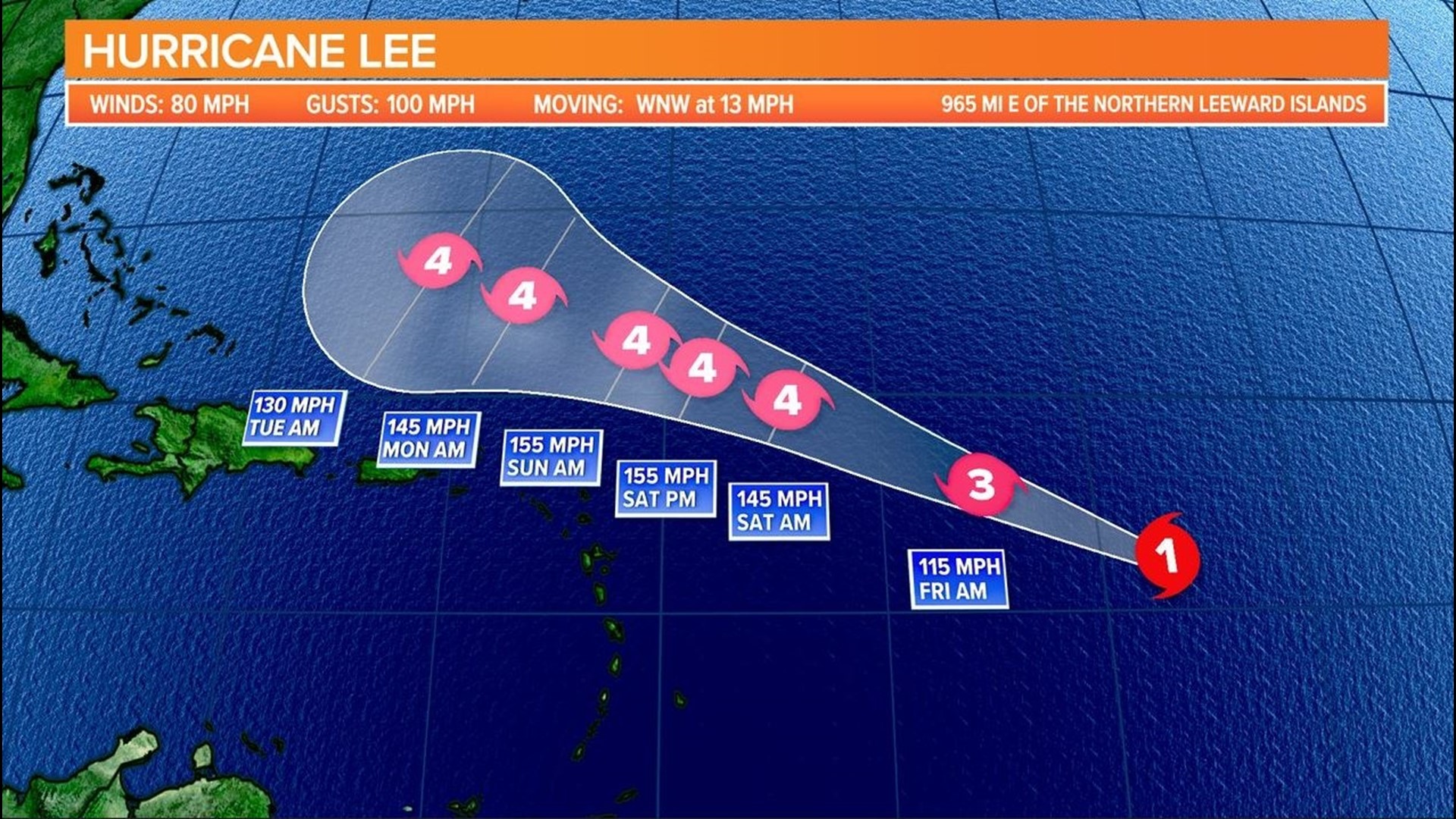 Hurricane Lee could become first Cat 5 storm of 2023 season | cbs8.com