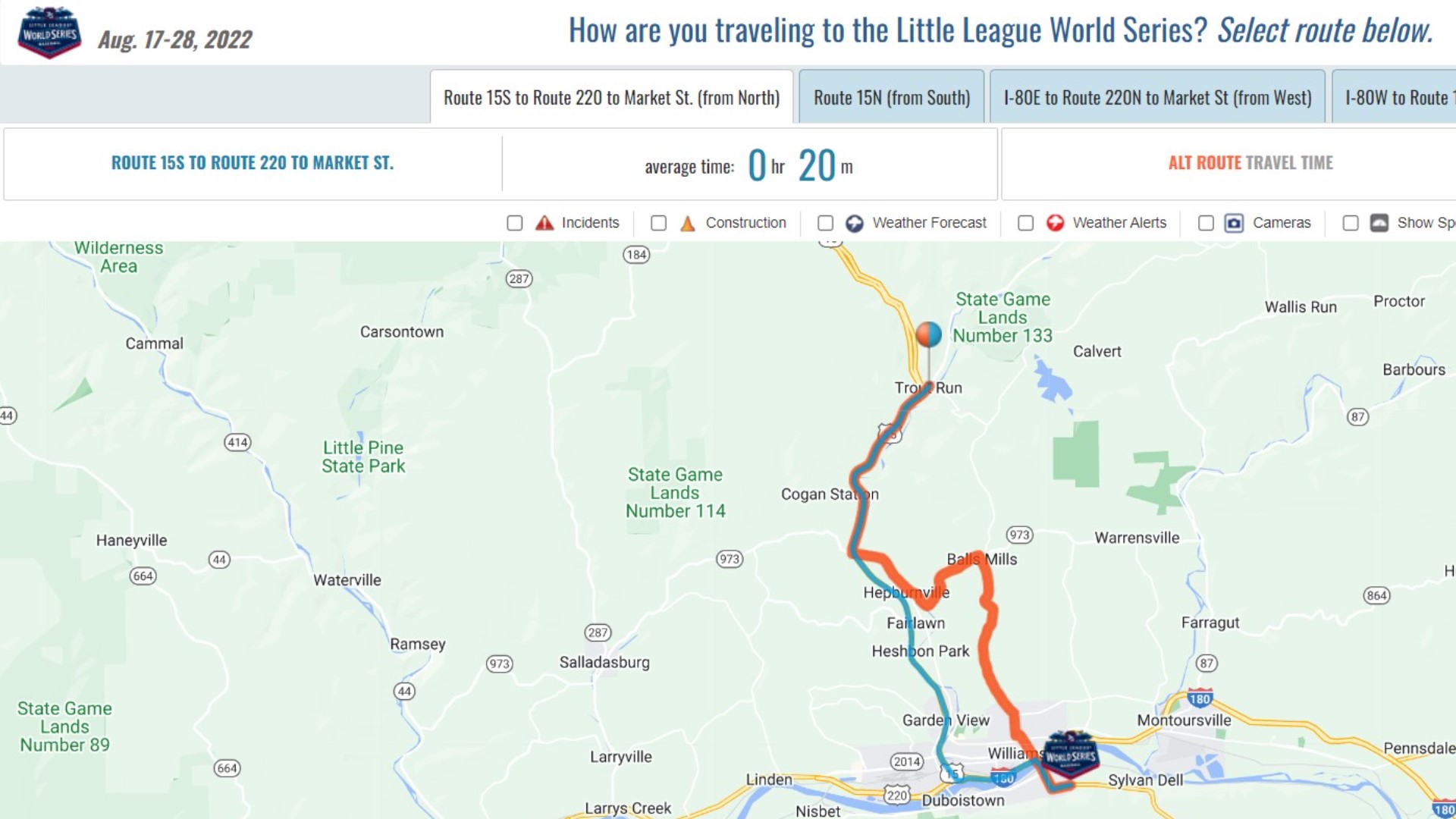 PennDOT launches Little League World Series travel maps | cbs8.com
