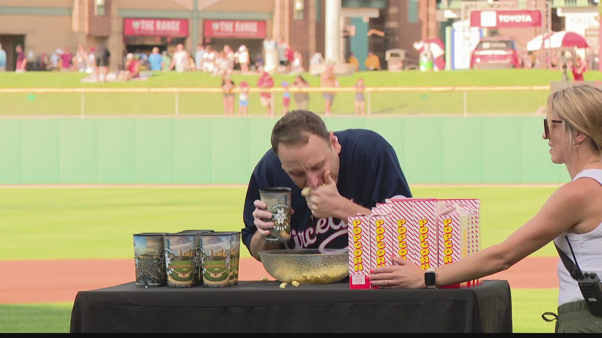 How much popcorn did he eat? Joey Chestnut sets new world record at ...