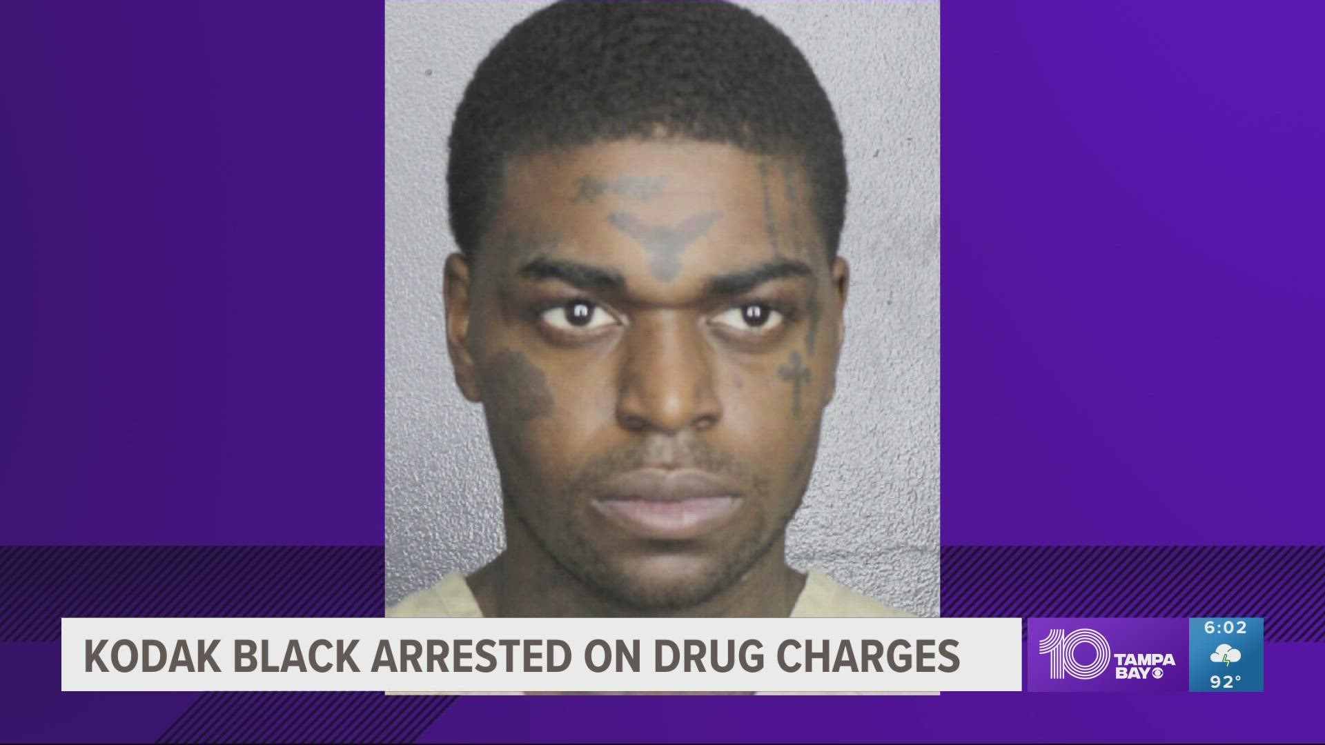 Rapper Kodak Black arrested on drug charges in Florida | cbs8.com