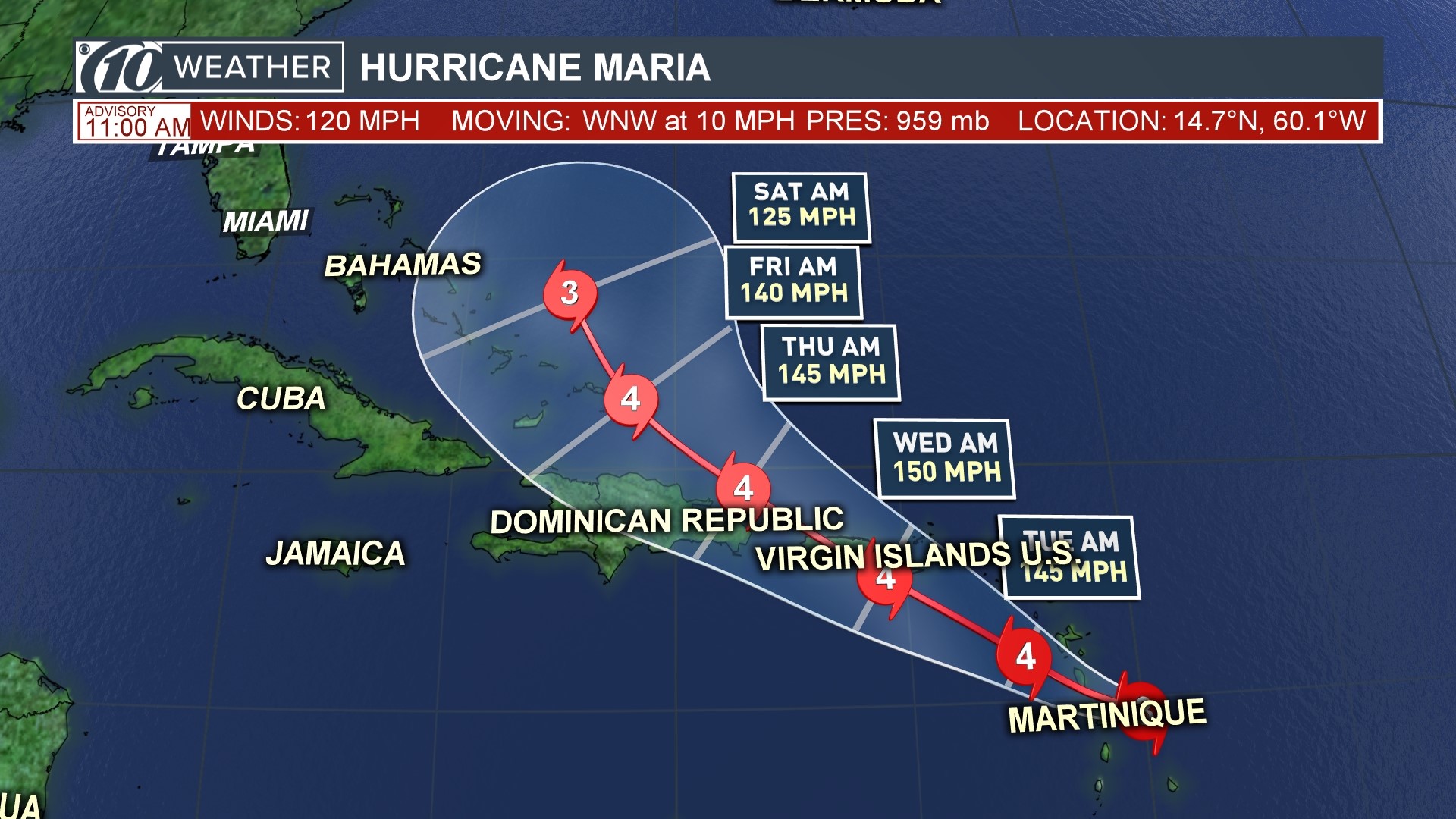 Maria intensifies into a monster Category 5 hurricane | cbs8.com